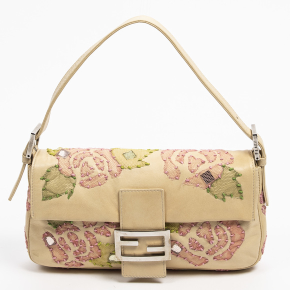 Fendi | Bags | Fendi Floral Embroidered Baguette | Poshmark